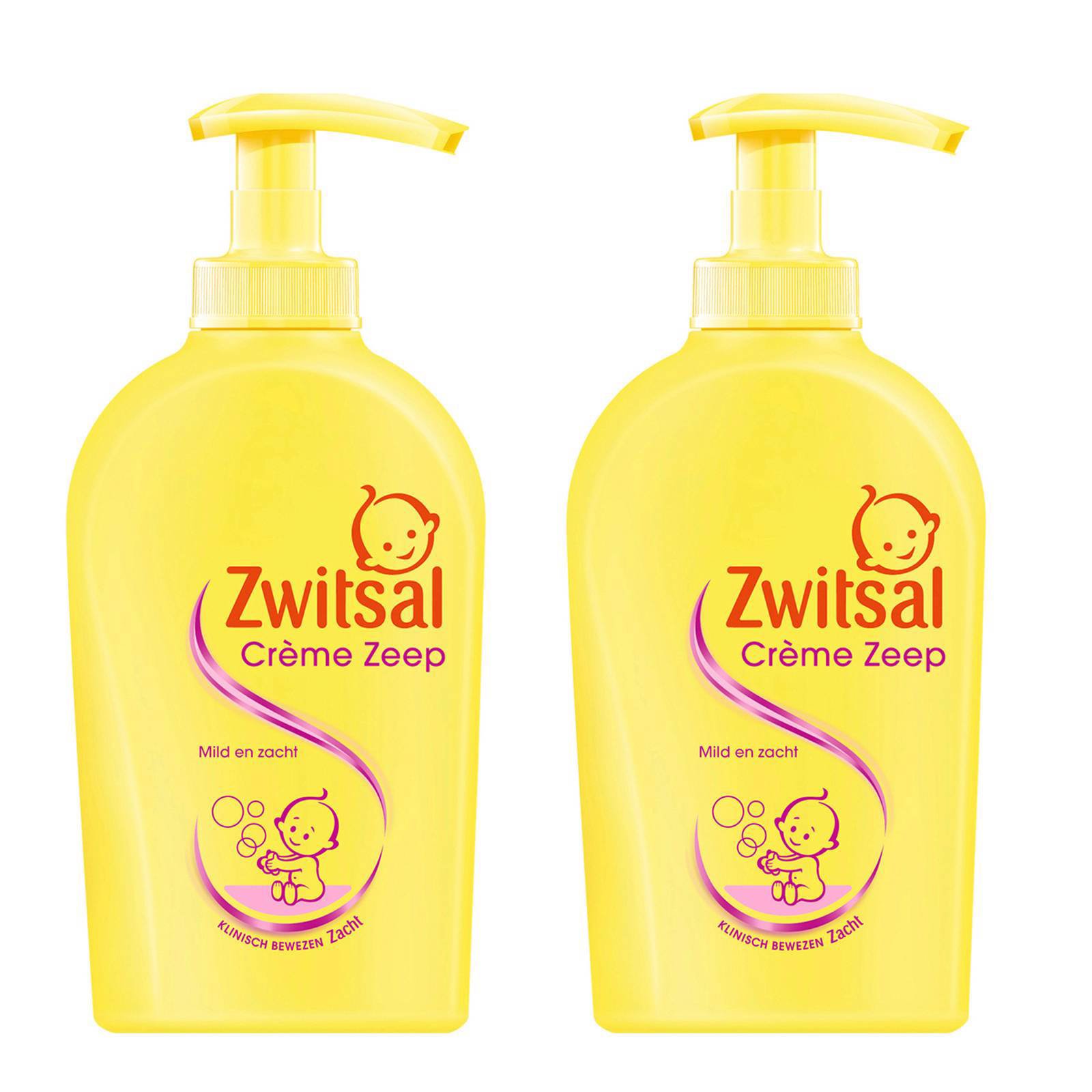 Zwitsal crème zeep pomp - 2x250 ml - baby | wehkamp