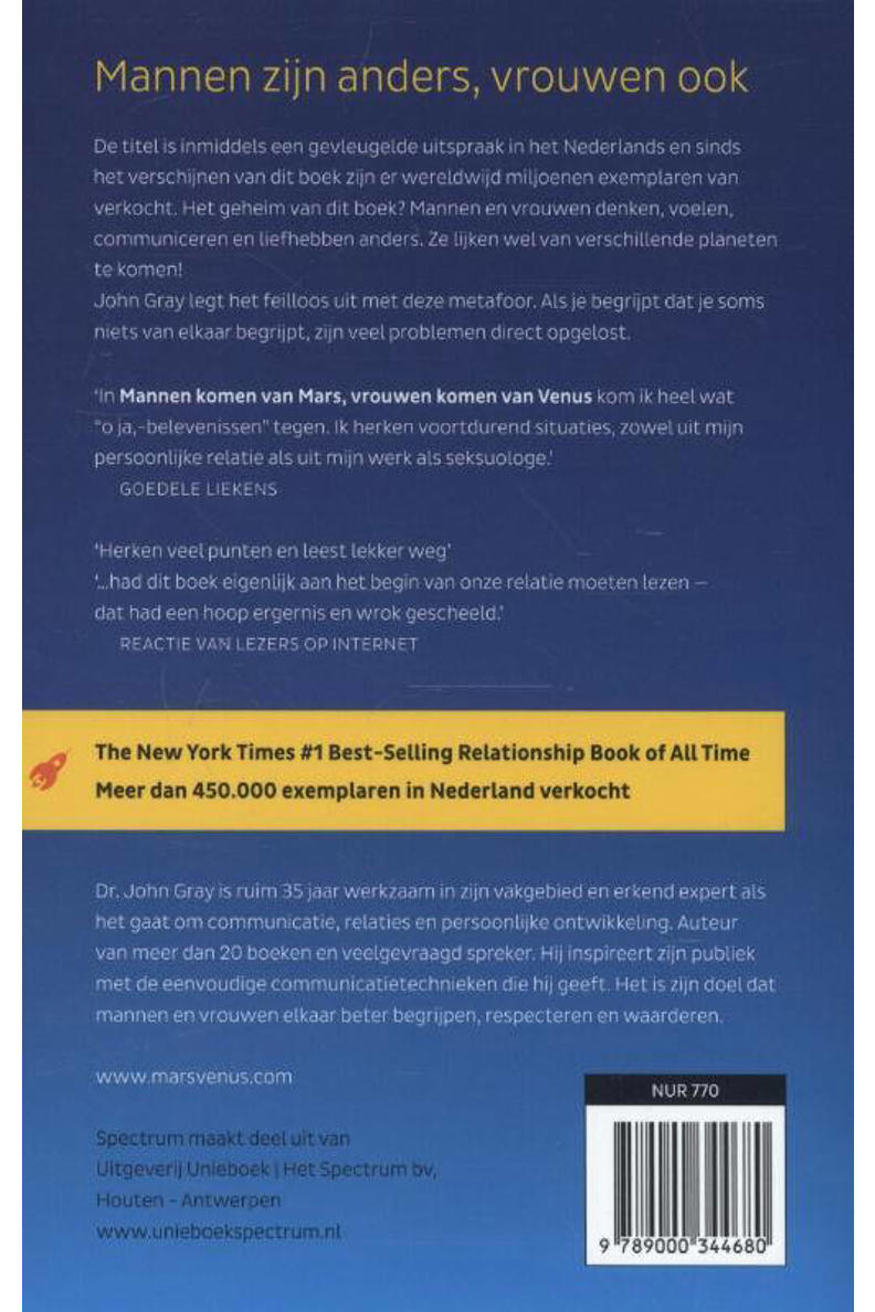 John Gray Mannen komen van Mars, vrouwen komen van Venus | wehkamp
