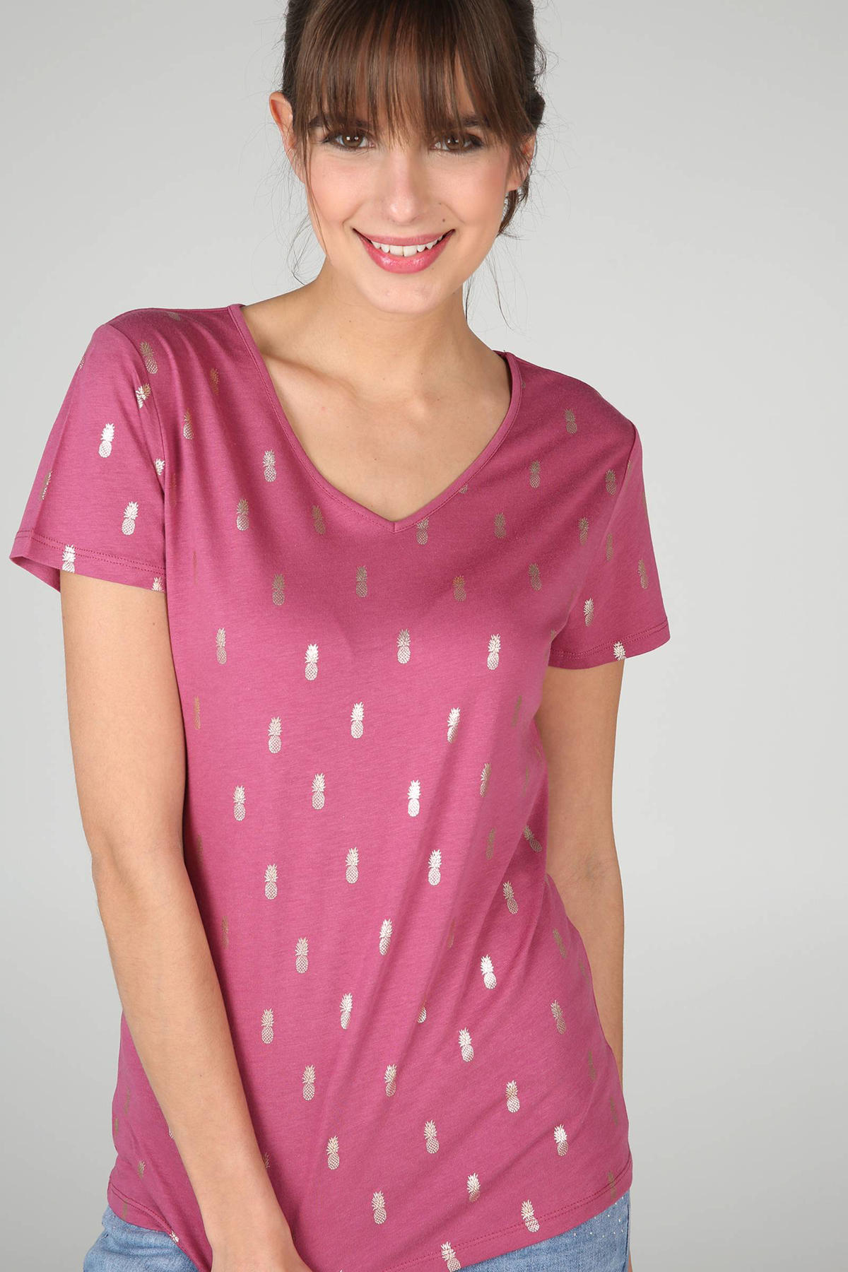 Cassis T-shirt met ananas print | wehkamp