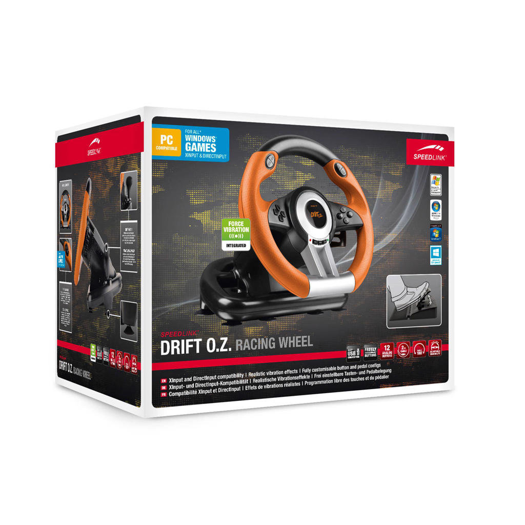 Speedlink , DRIFT O.Z. Racing Wheel (Zwart / Oranje) PC | wehkamp