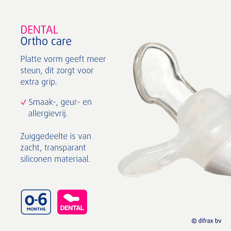 Difrax Dental fopspeen glow in the dark 0-6 mnd (2 stuks) | wehkamp