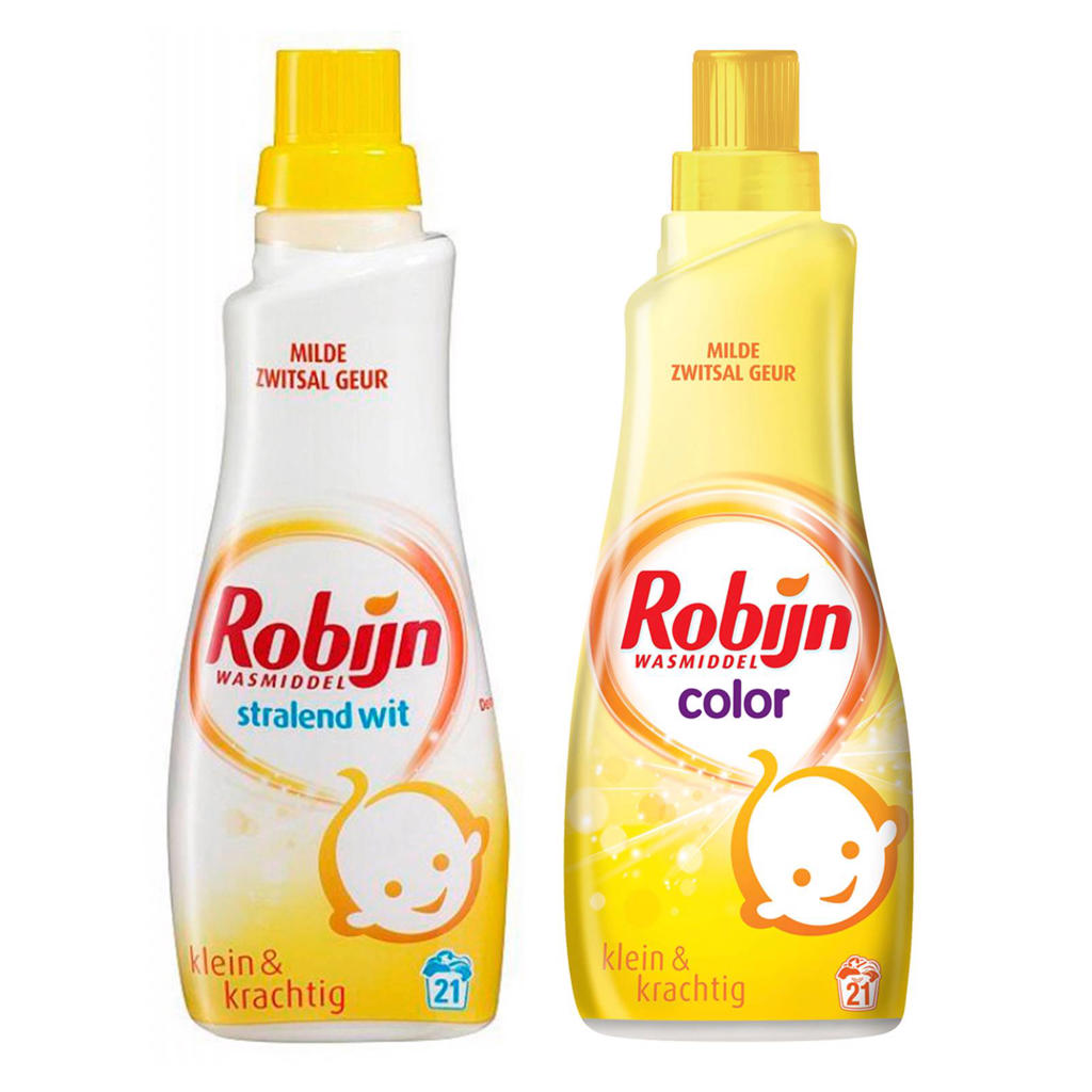 Robijn wasmiddel pakket wit & kleur - 2x21 wasbeurten - vloeibaar - 42 ...