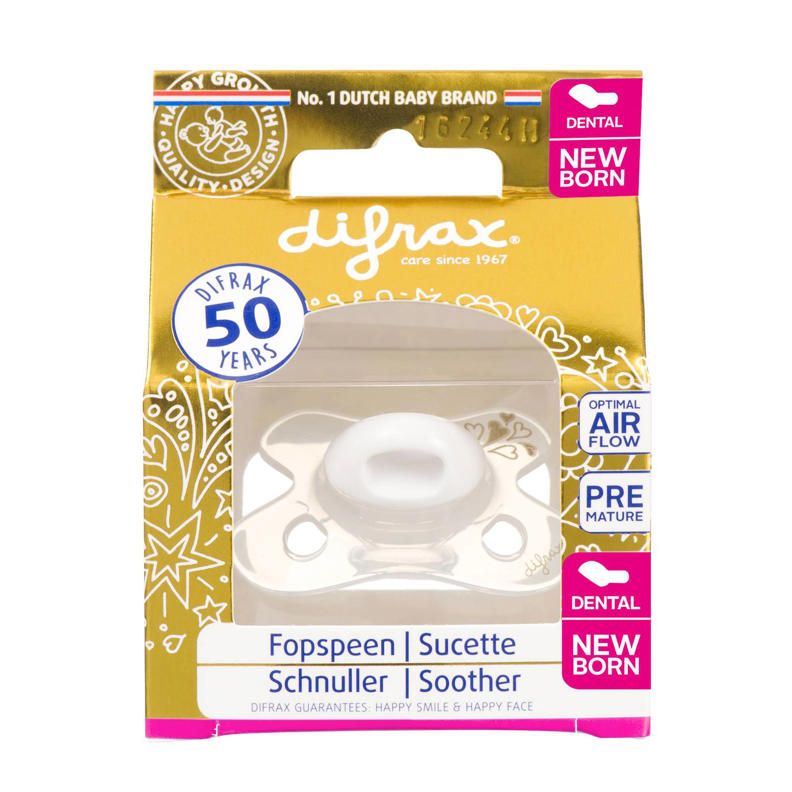 Difrax Dental fopspeen newborn (2 stuks) Gold | wehkamp