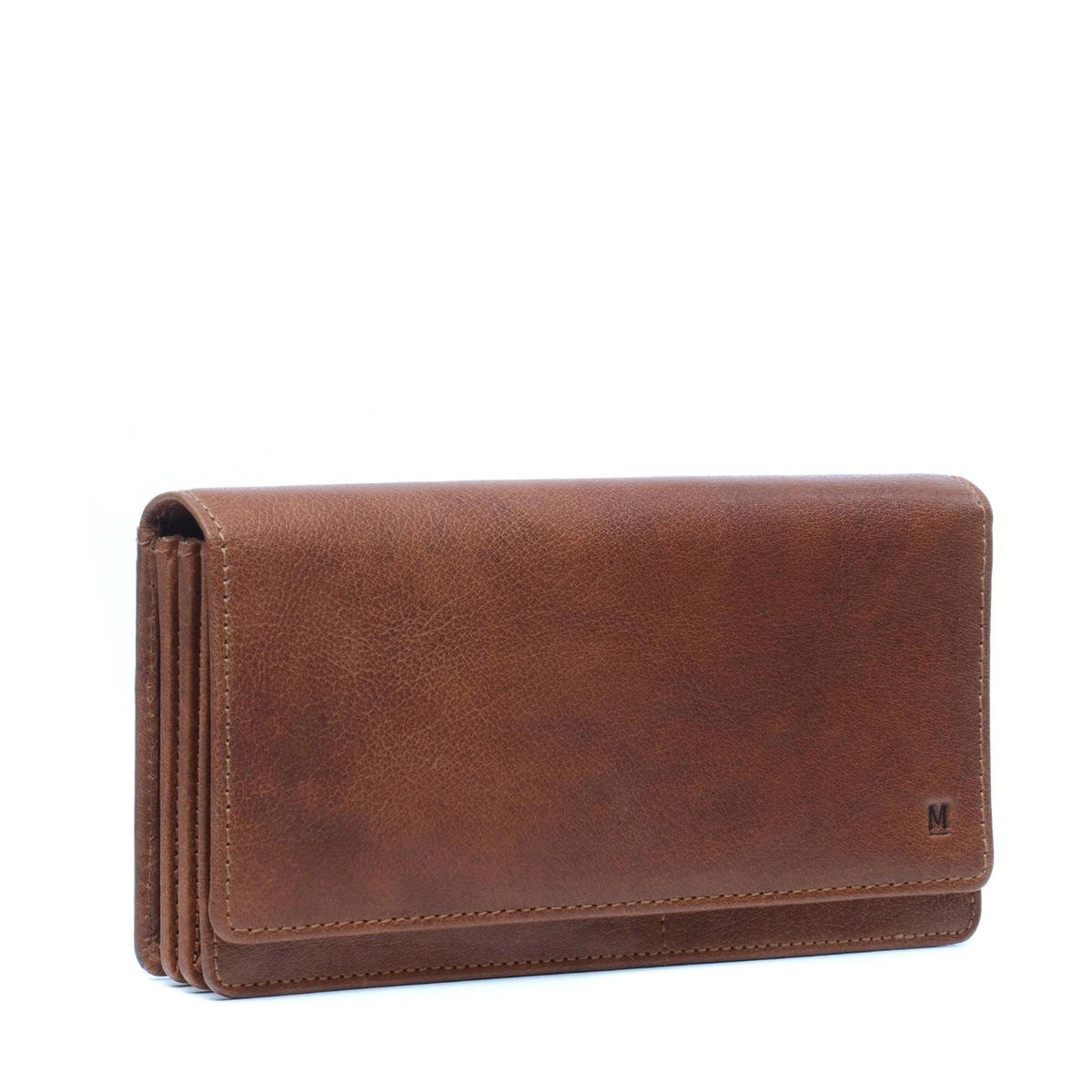 Manfield leren portemonnee bruin | wehkamp