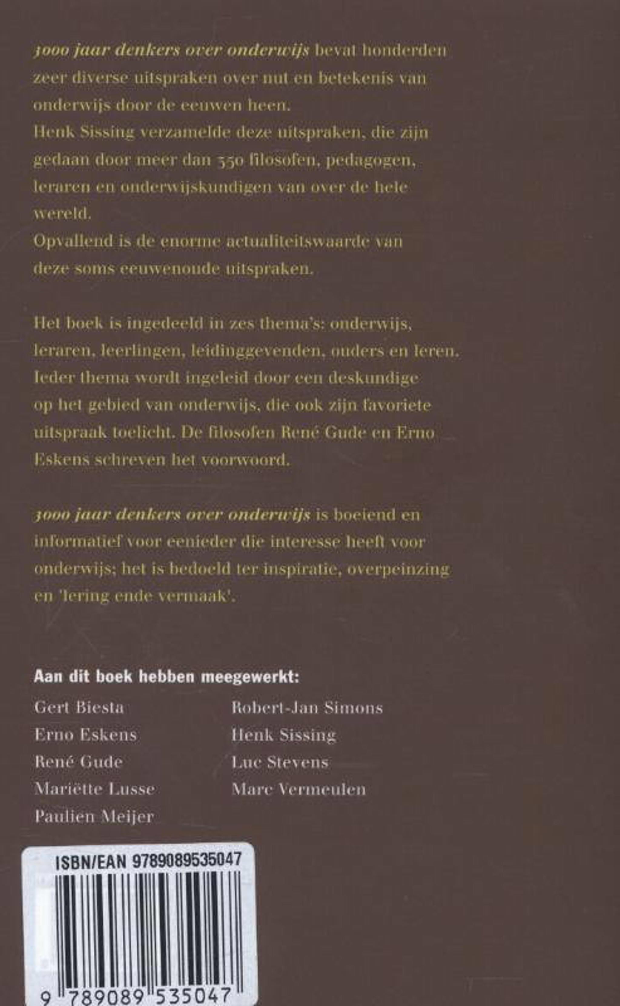 Gert J.J. Biesta, Erno Eskens, René Gude, e.a. 3000 jaar denkers over ...