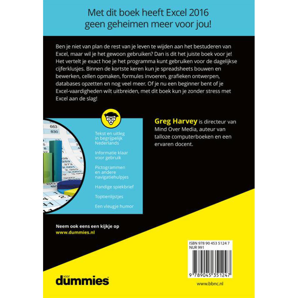 Greg Harvey Voor Dummies: Microsoft Excel 2016 voor Dummies | wehkamp Greg Harvey Voor Dummies: Microsoft Excel 2016 voor Dummies | wehkamp
