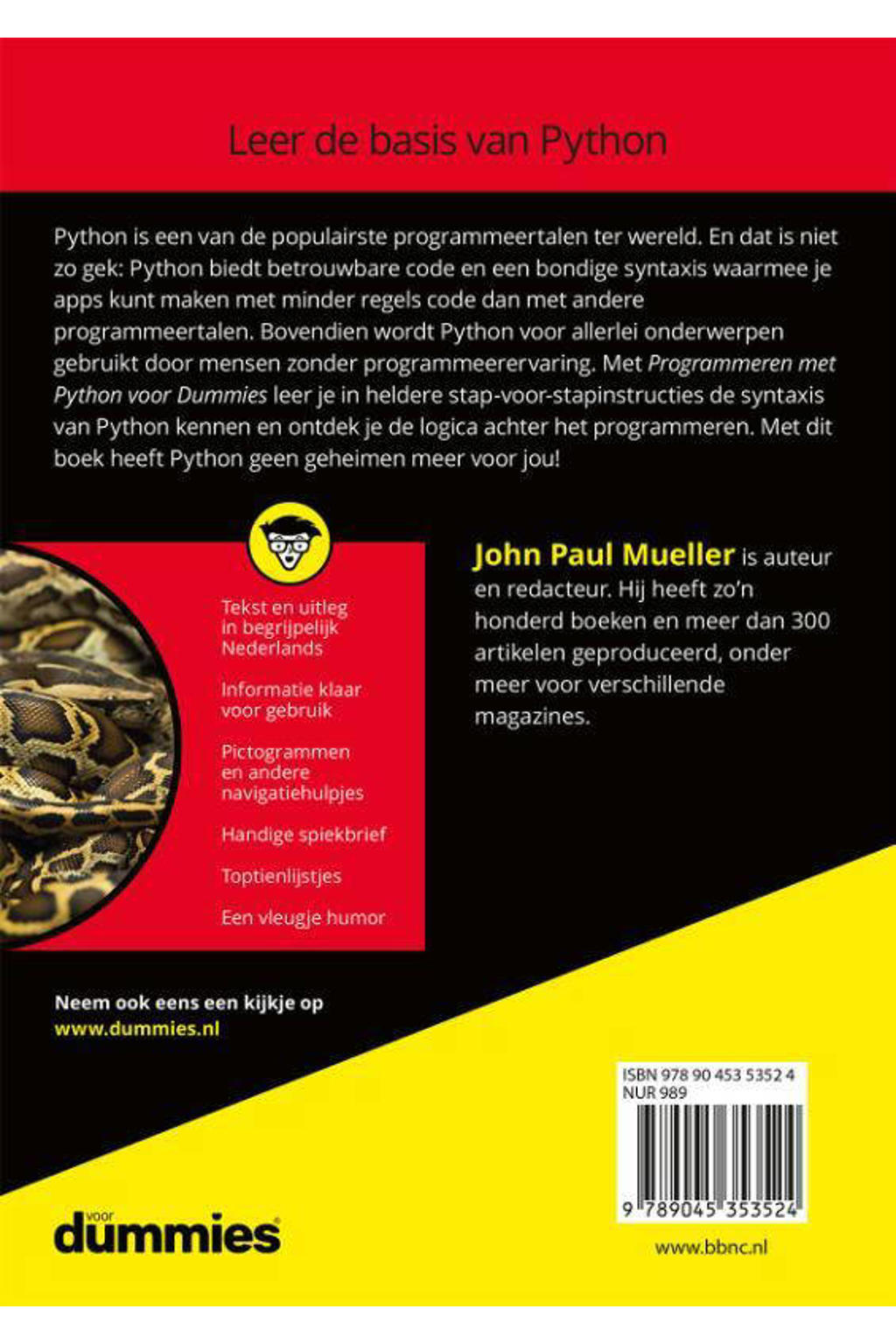 John Paul Mueller Voor Dummies: Programmeren met Python voor Dummies ...