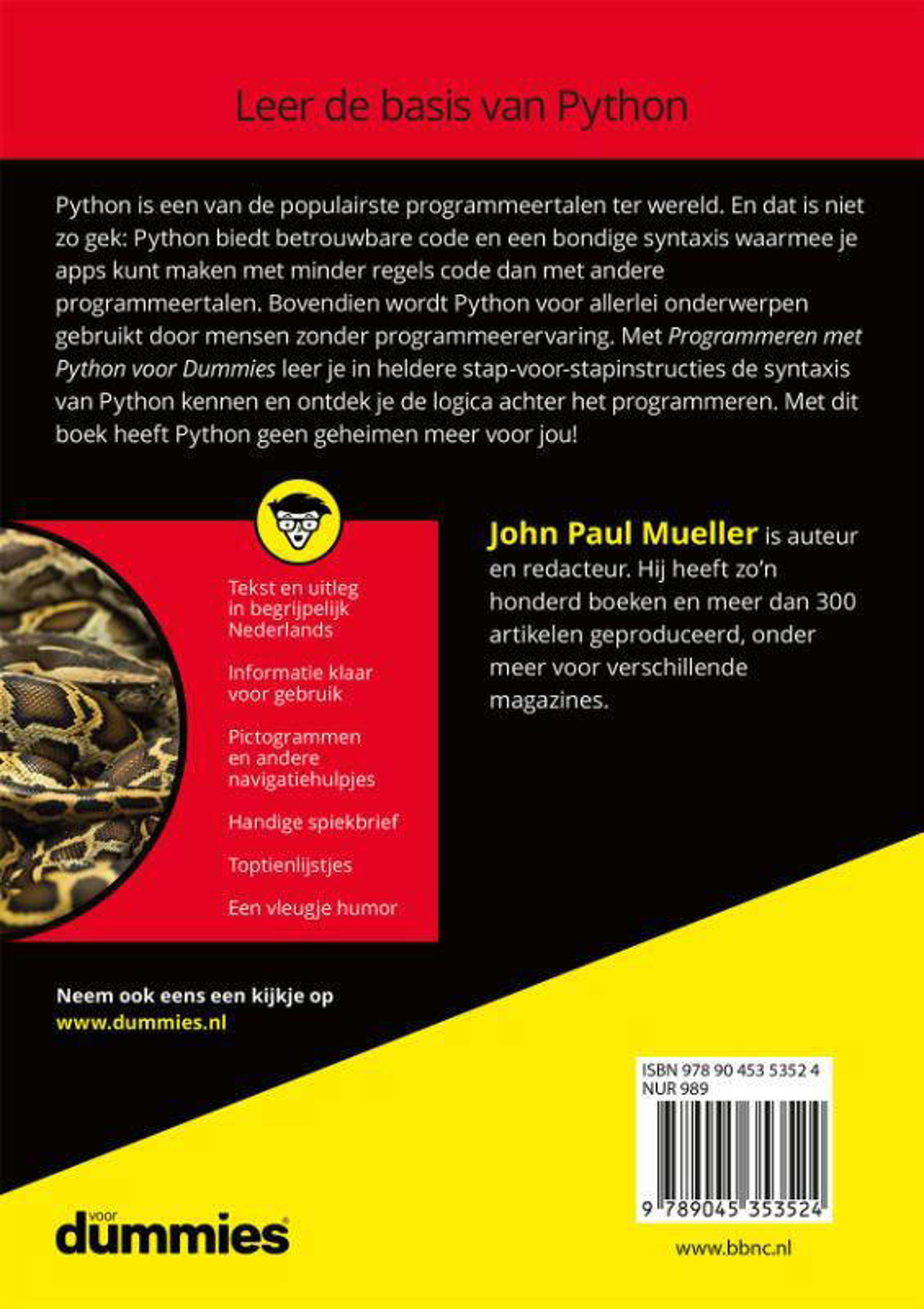 John Paul Mueller Voor Dummies: Programmeren met Python voor Dummies ...